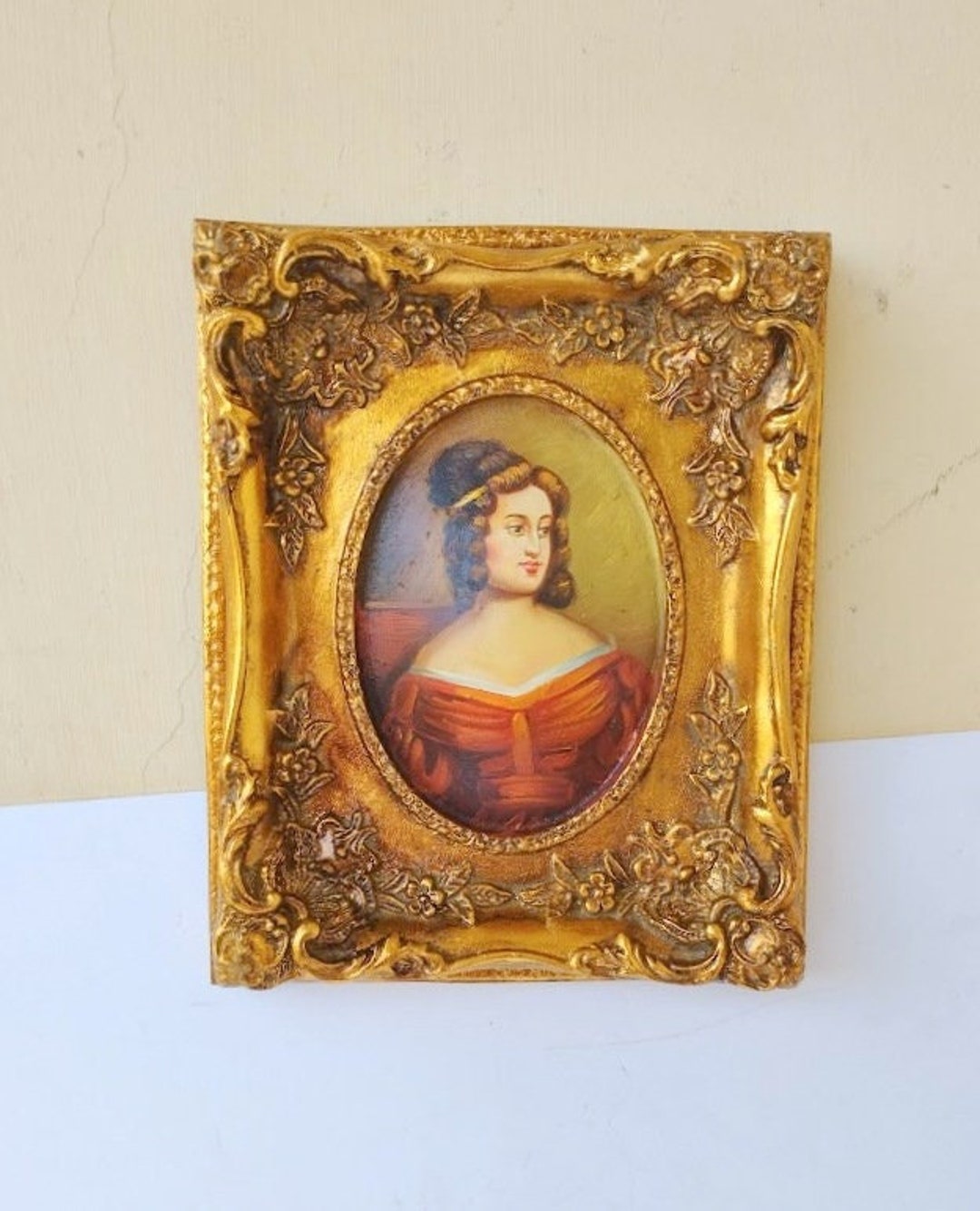 Vintage Italy Oil Painting "woman" Framed in the Beautiful Wooden ...