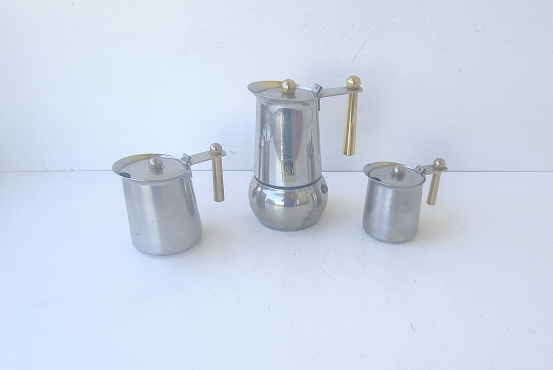 4 Cups, Italian Inox 18-10 Coffee Maker Espresso Machine,plus 2 Milk ...