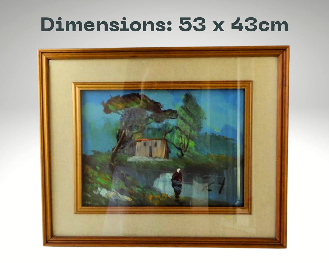 Vintage Italy Oil Painting on Canvas "landscape" Framed in a Beautiful ...