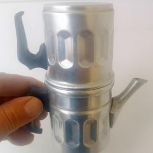 ETERNA Brand Neapolitan Coffee Maker, Completely in Pure Aluminum, 2 ...