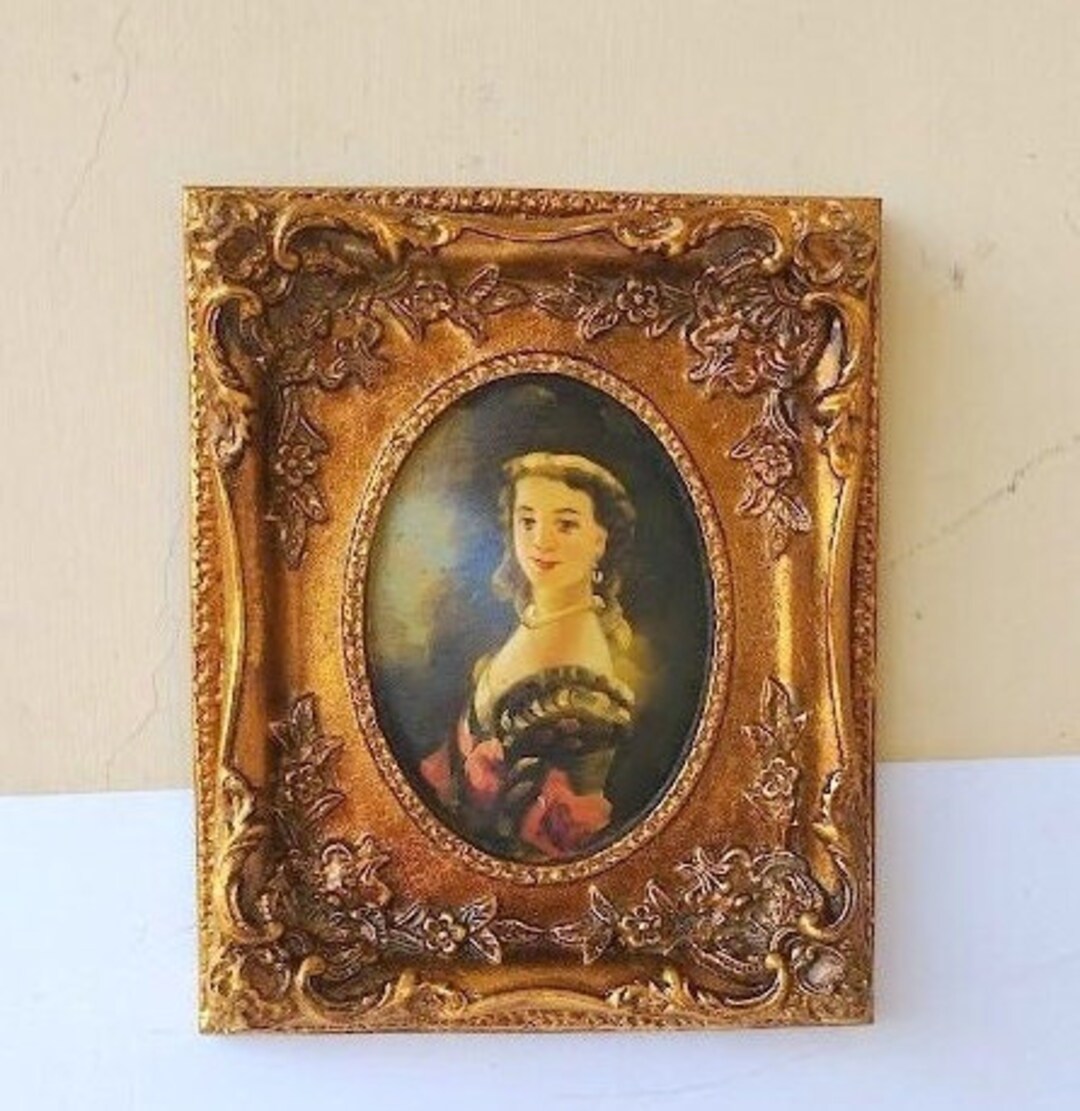 Vintage Italy Oil Painting "woman" Framed in the Beautiful Wooden ...