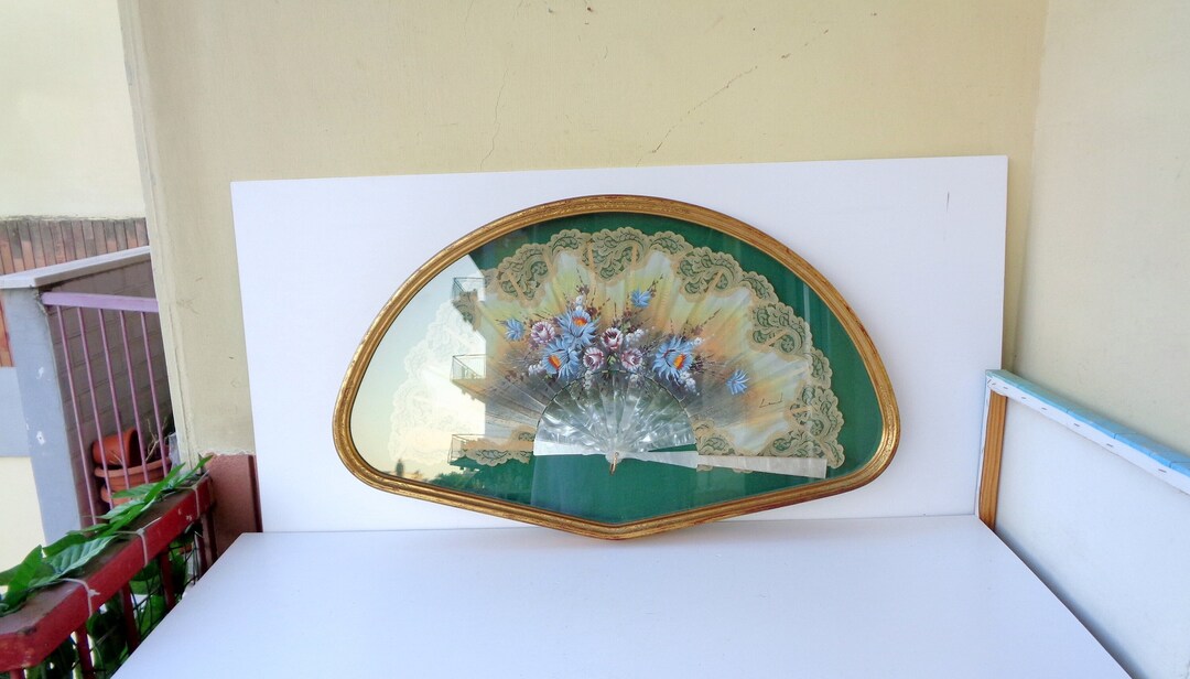 Antique Fan in Display Case Made in Italy From the 1950s - Etsy