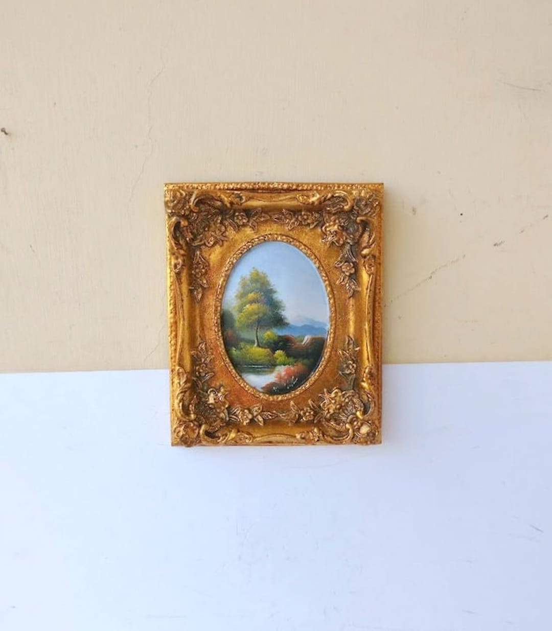 Vintage Italy Oil Painting landscape Framed in the Beautiful Wooden ...