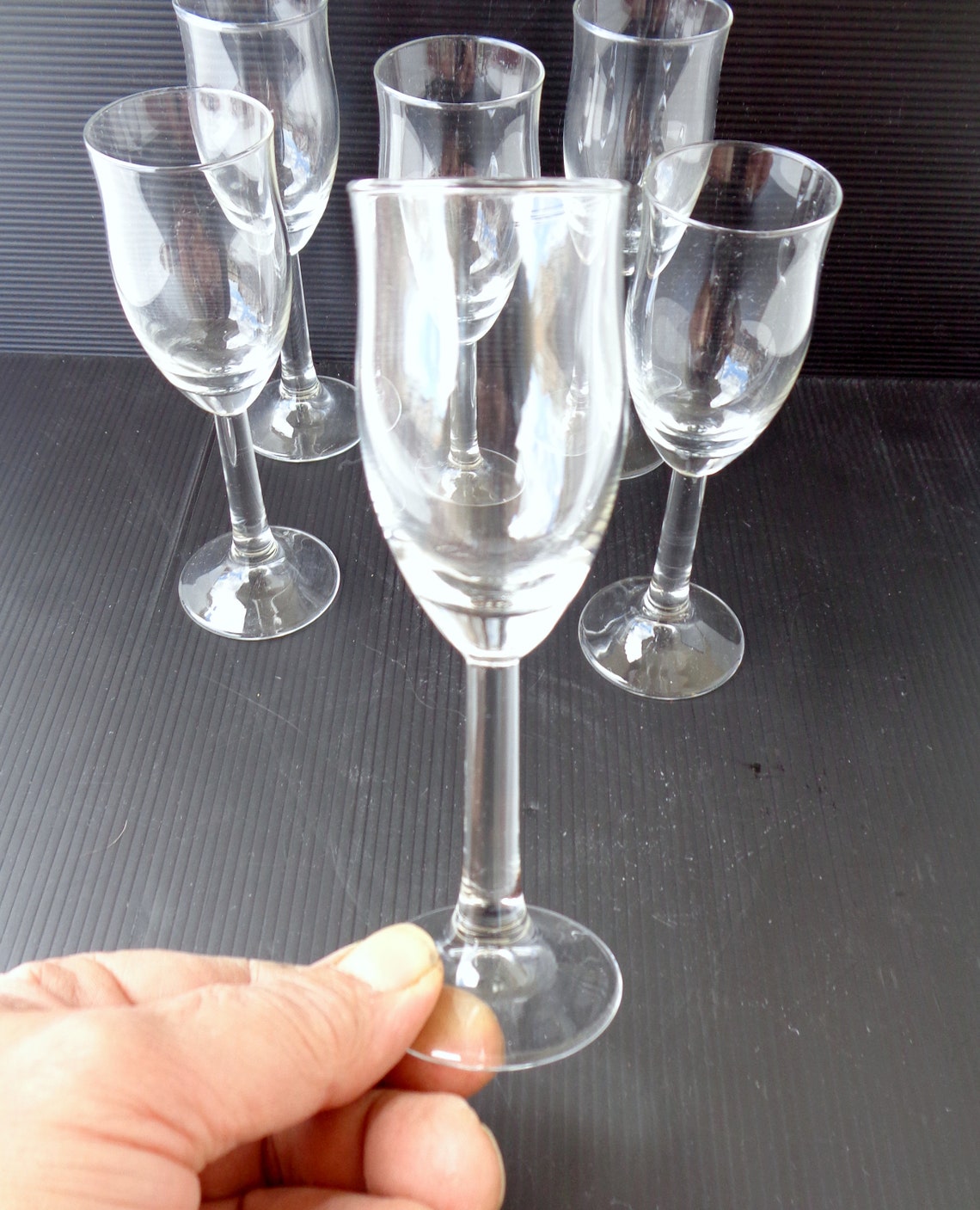 Set of 6 Glass Glasses Tulip-shaped for Liqueur Vintage - Etsy