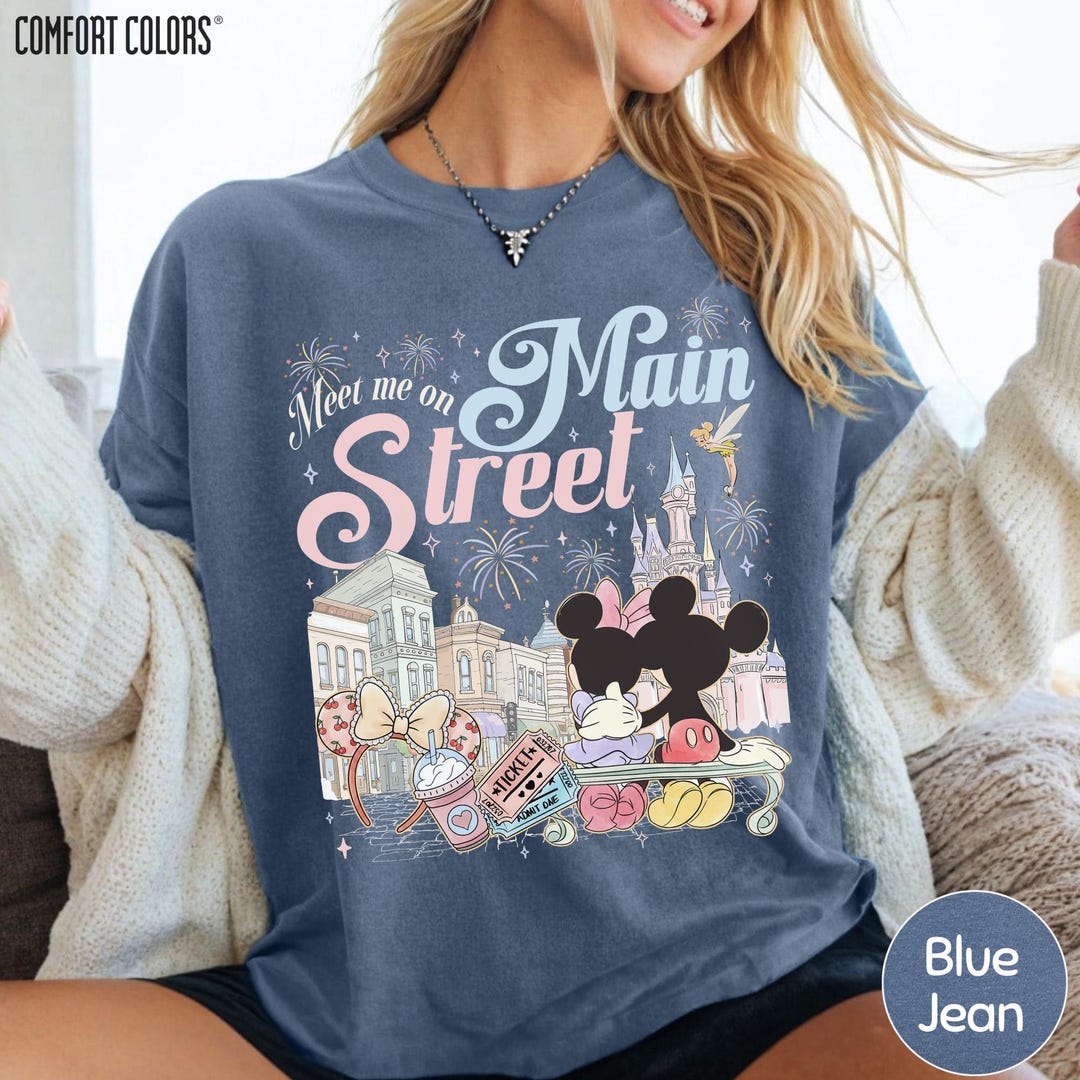Retro Mickey Minnie Meet Me on Main Street Comfort Colors Shirt ...