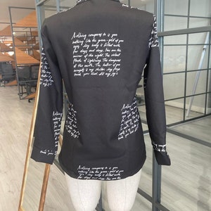 Letter Printed Long Sleeved Top-buttoned Shirt-designer - Etsy