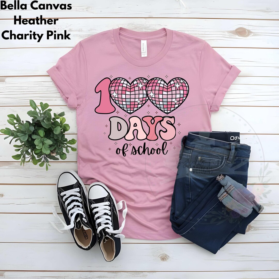 100 Days of School Unisex Tee Shirt, First Grade Teacher Gift, School ...