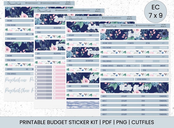 Scrapbooking BK10 PRINTABLE Budget Sticker Kit for Erin Condren ...