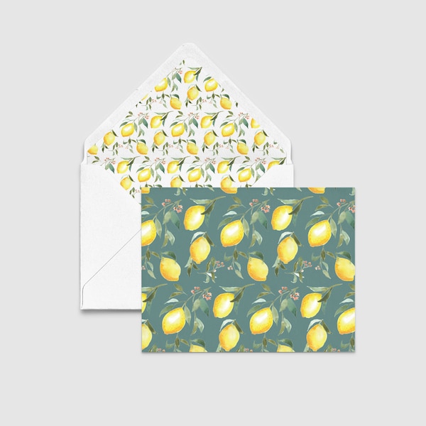 Lemon Watercolour Stationary - Etsy