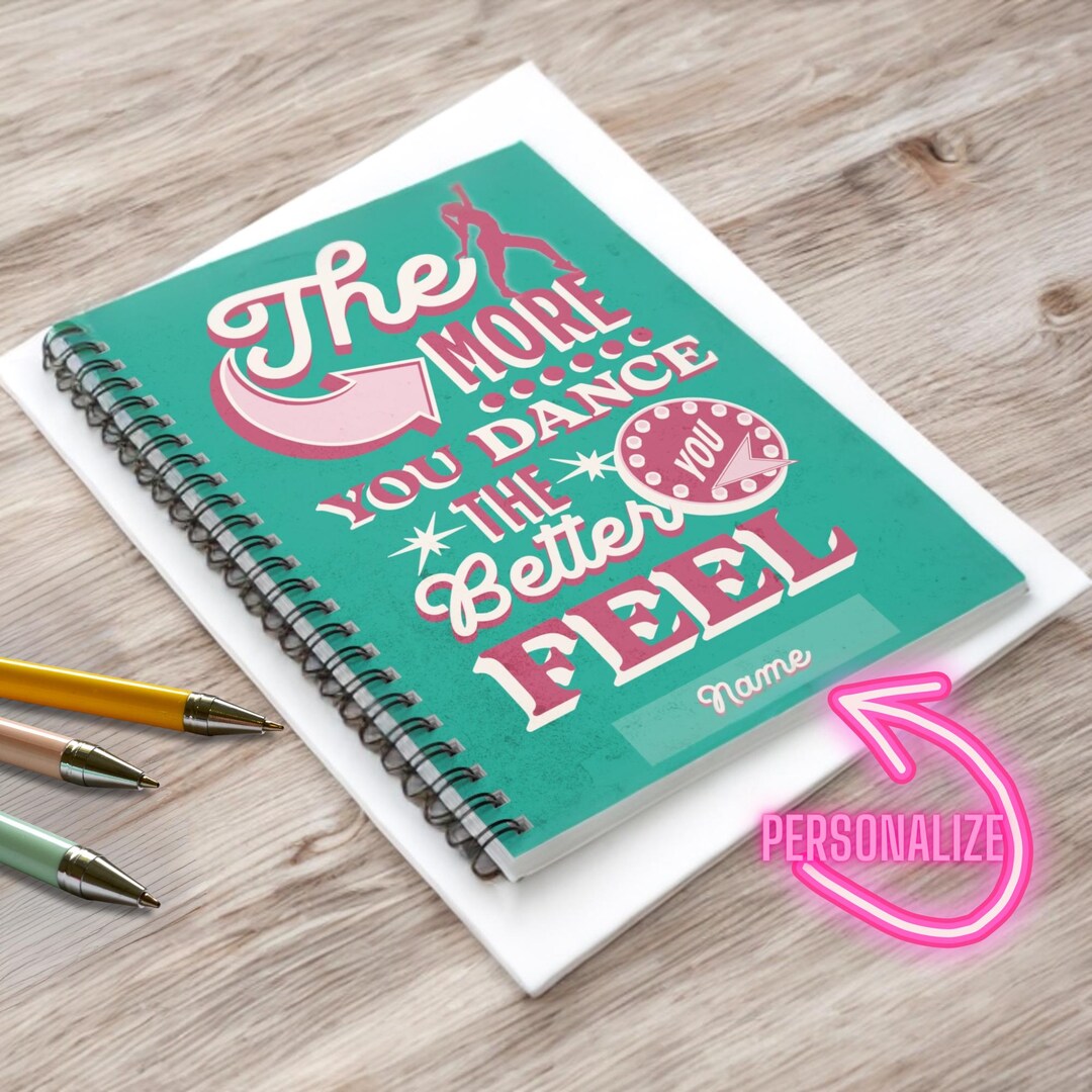 Personalize Dance Journal, Dance Notebook, Notebook for Dancer, Dancer ...