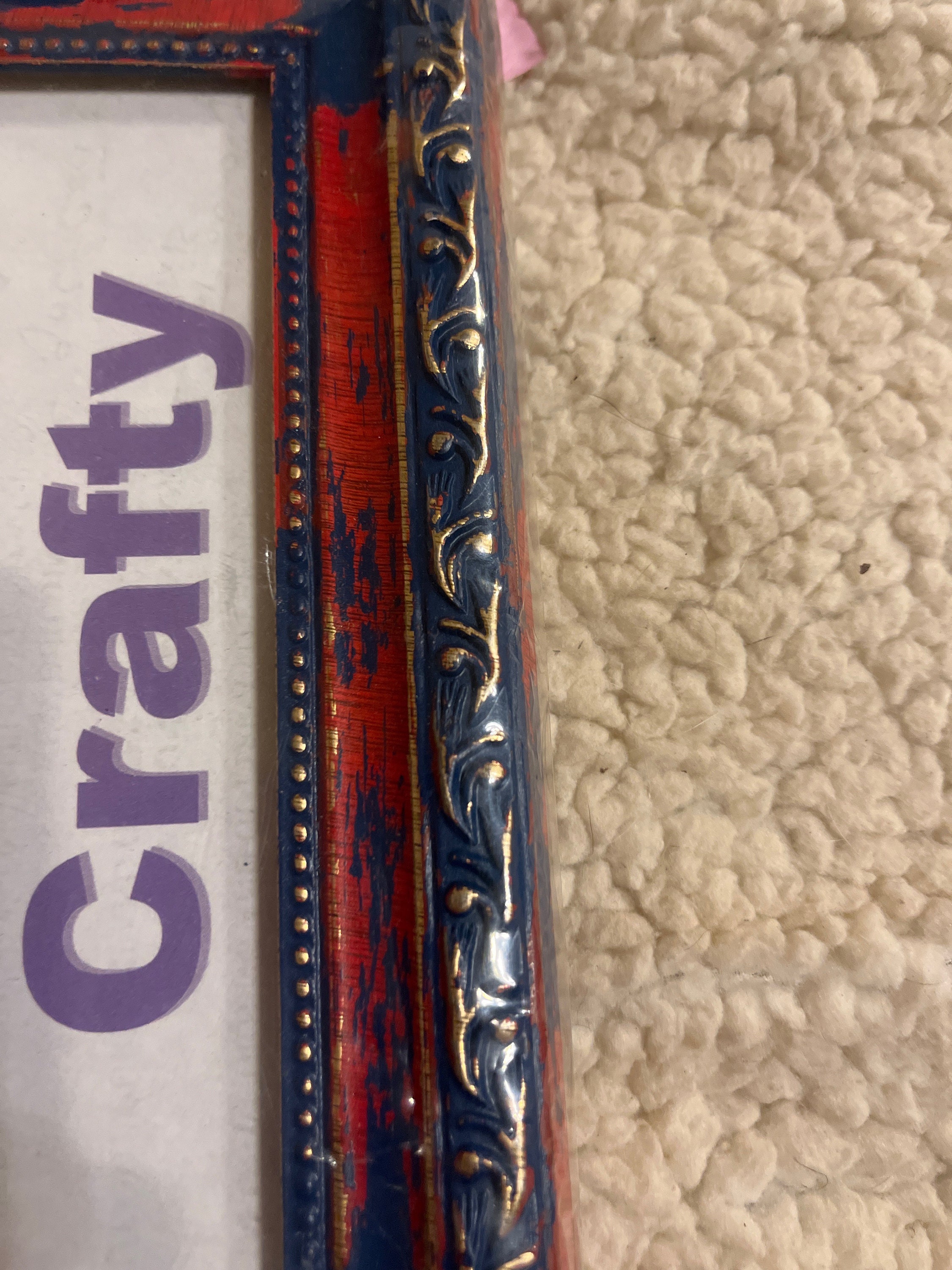 5 X 7 Distressed Fancy Edge Frame, Shabby Chic, Chippy Paint, Hand ...