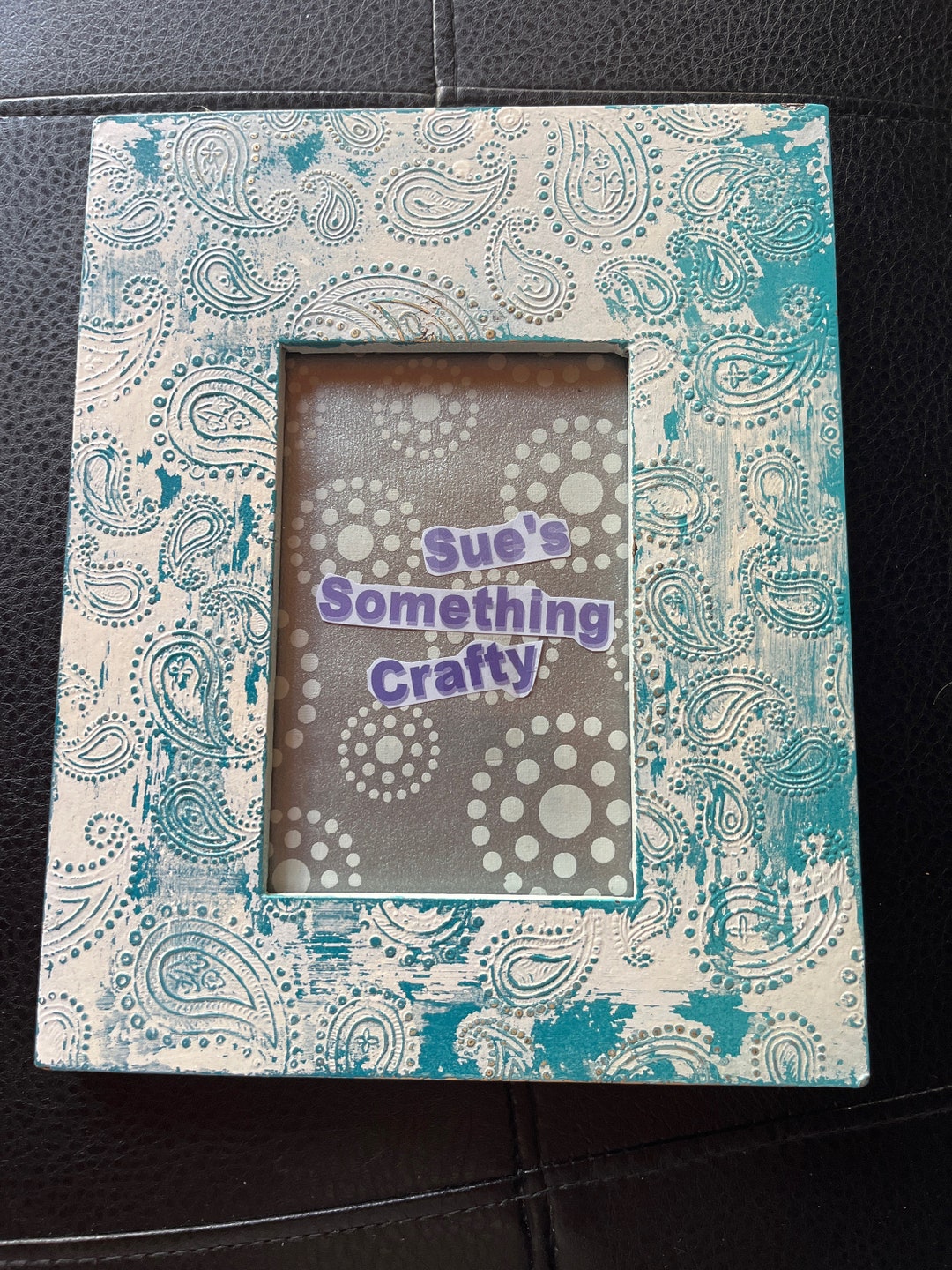 3.5” X 5.5” Paisley Swirl Frame, Shabby Chic, Distressed Aqua - Etsy