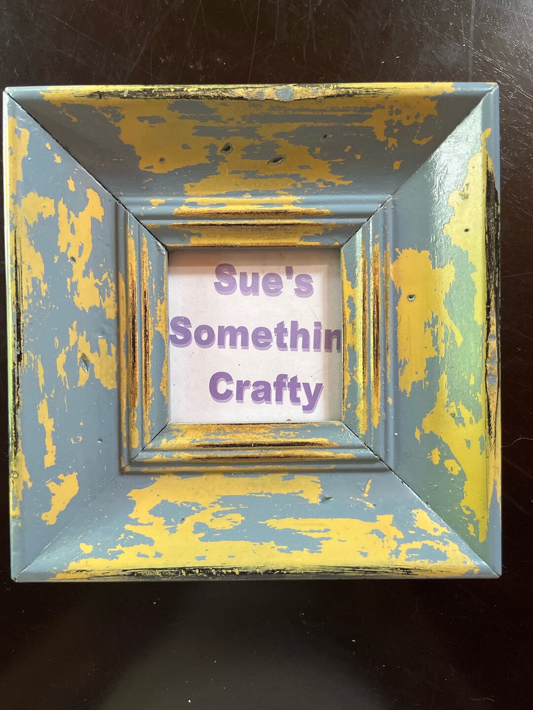 7” Square Deep Edge Frame, Shabby Chic, Chippy Paint, Distressed Gray ...