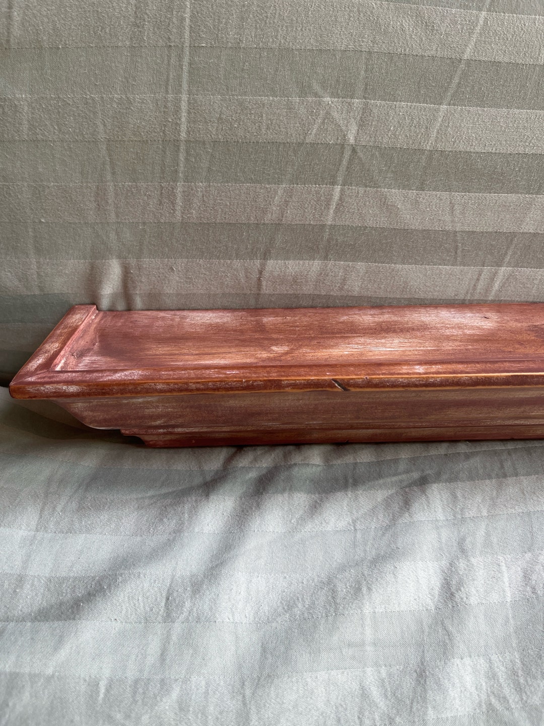 24” Wood Shelf, Shabby Chic, Hand Painted, Distressed Brown - Etsy