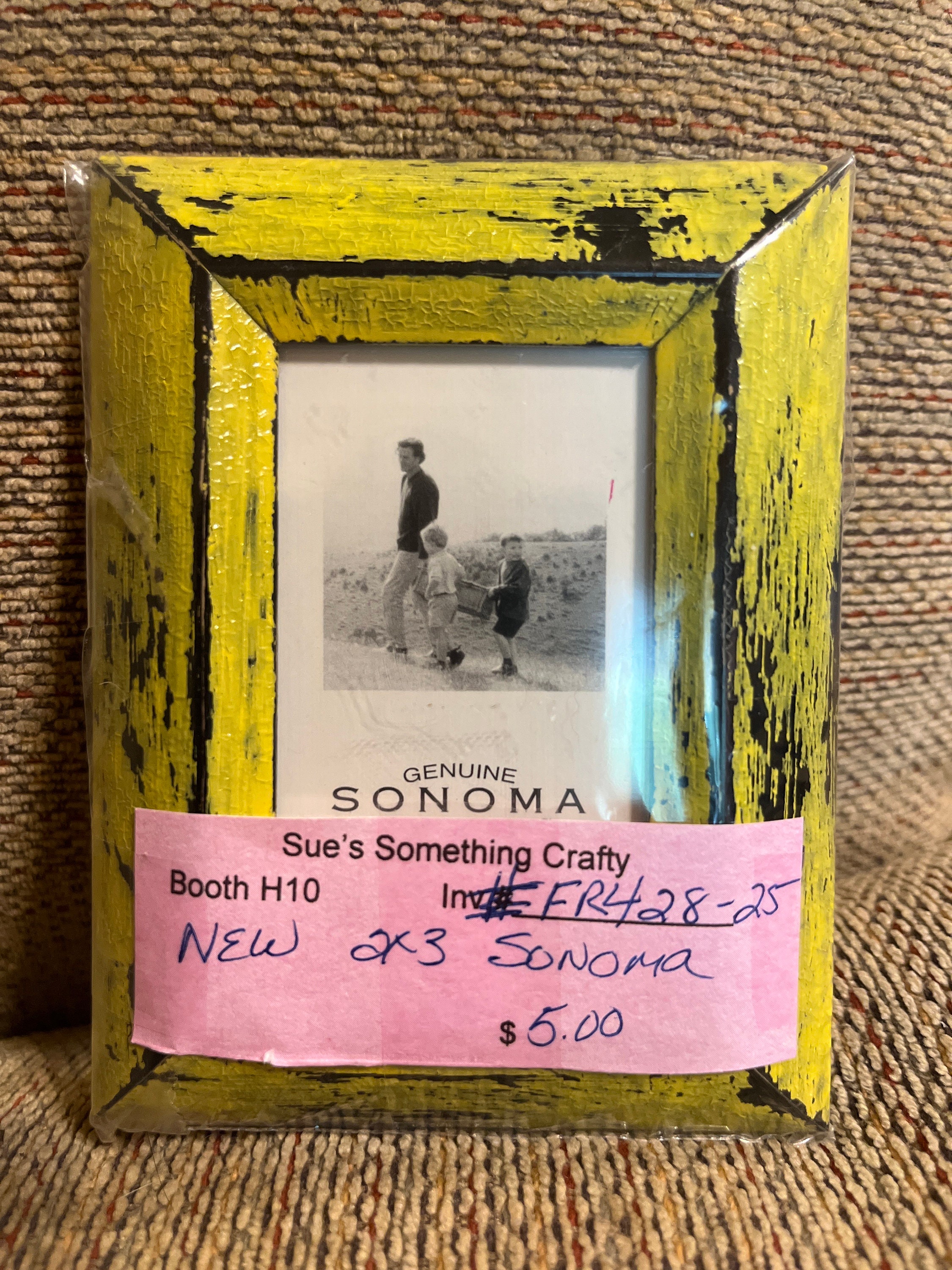 2x3 New Mini Frame. Shabby Chic, Chippy Paint, Distressed , Yellow ...