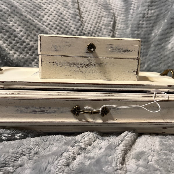 White Distressed Box - Etsy