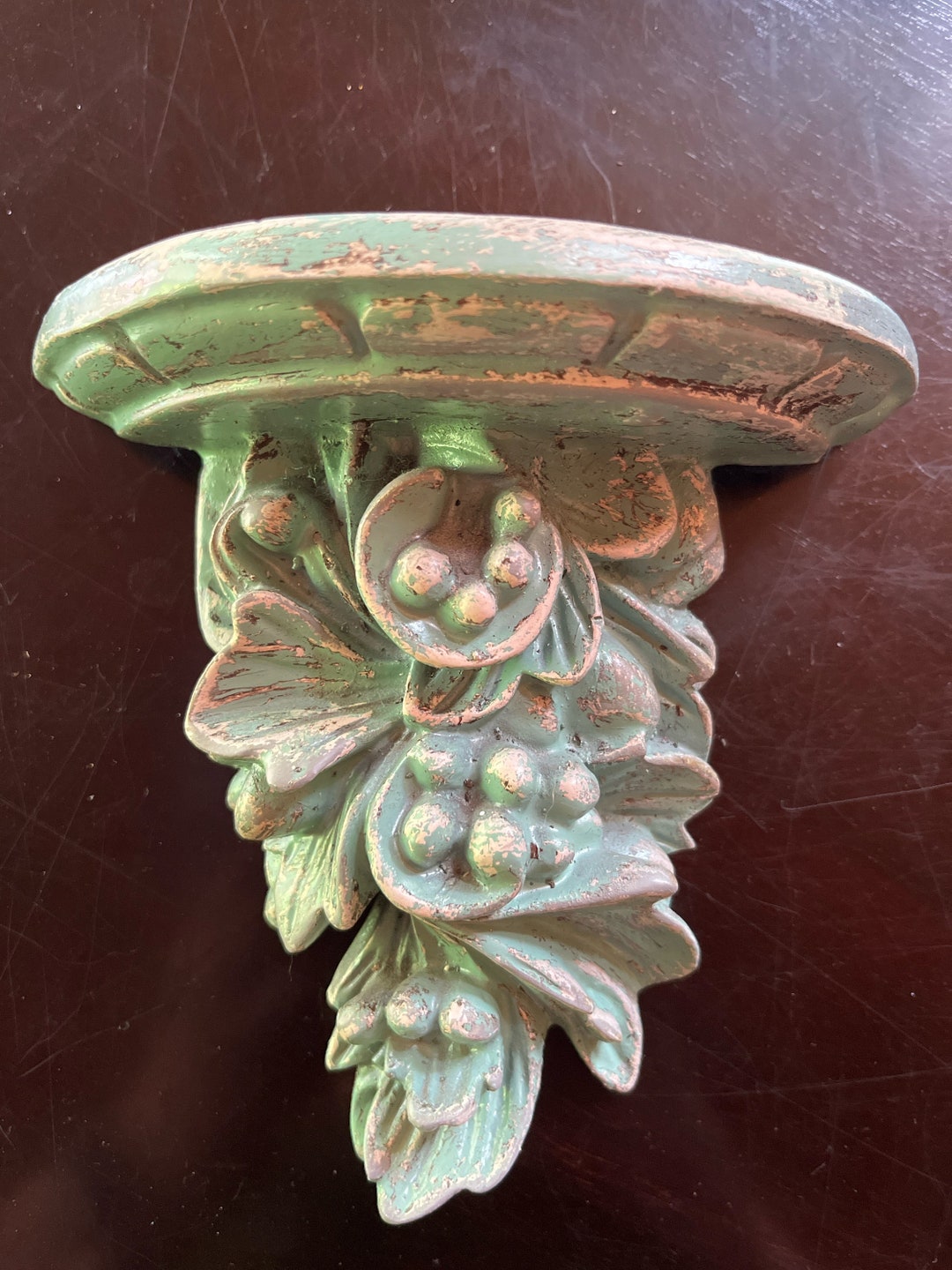 6 X 3 X 6 Curved Fancy grape Shelf. Shabby Chic, Hand Painted ...