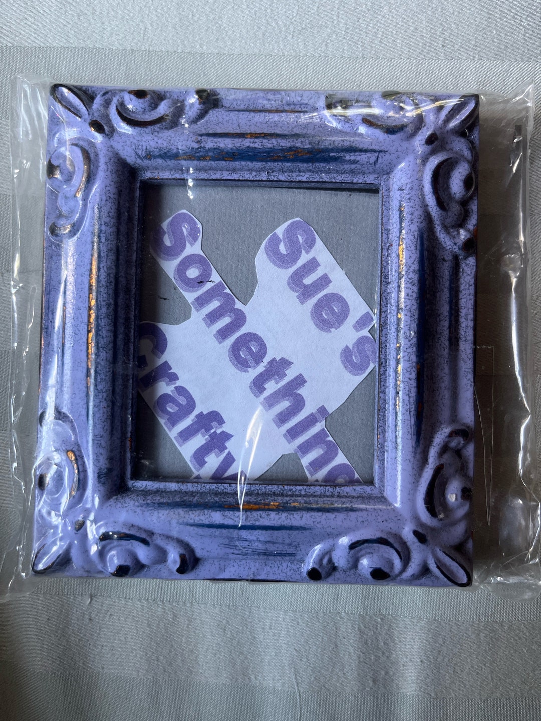 2x2.5 Resin Mini Frame, Shabby Chic, Hand Painted, Distressed Purple - Etsy