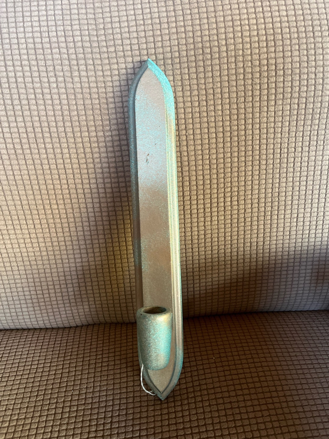 15 Taper Candle Sconce, Shabby Chic, Hand Painted, Distressed Teal/gold ...