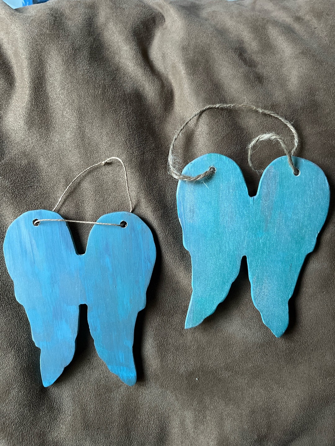 Shabby Chic Teal Angel Wings Wall Decor, Hand Painted, Set of 2 - Etsy