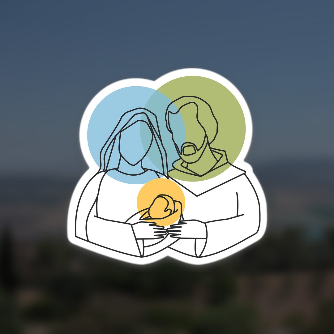 Holy Family Sticker: Catholic Vinyl Decal - Baptism Confirmation Gift ...