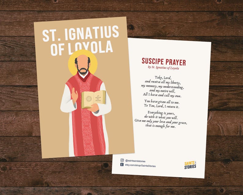 Suscipe Prayer 4x6 Holy Card Saint Ignatius of Loyola - Etsy
