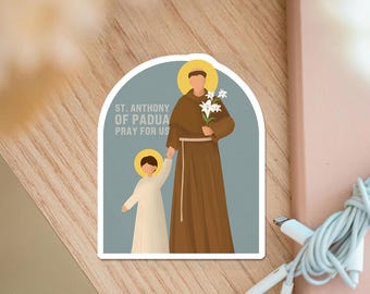 St. Anthony of Padua Waterproof Sticker Catholic Sticker Patron Saint ...
