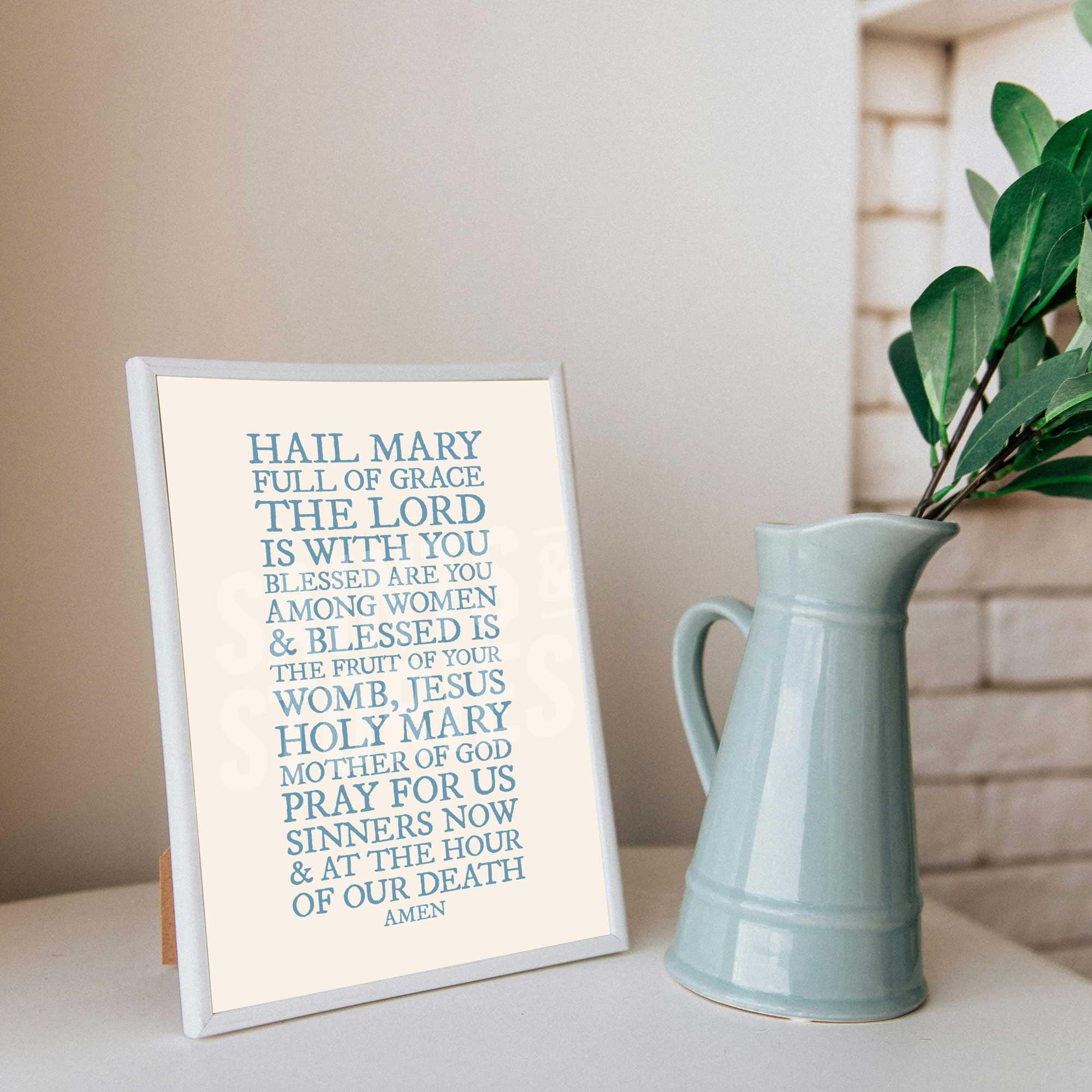 Hail Mary Prayer Poster: Printable Catholic Art (digital Download) - Etsy