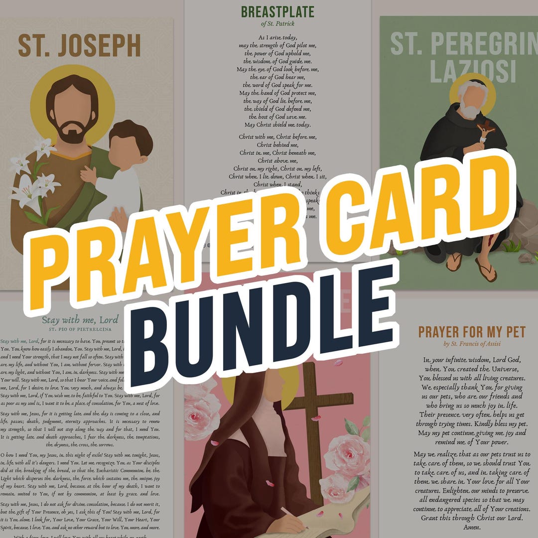 Catholic Prayer Card Bundle - Etsy