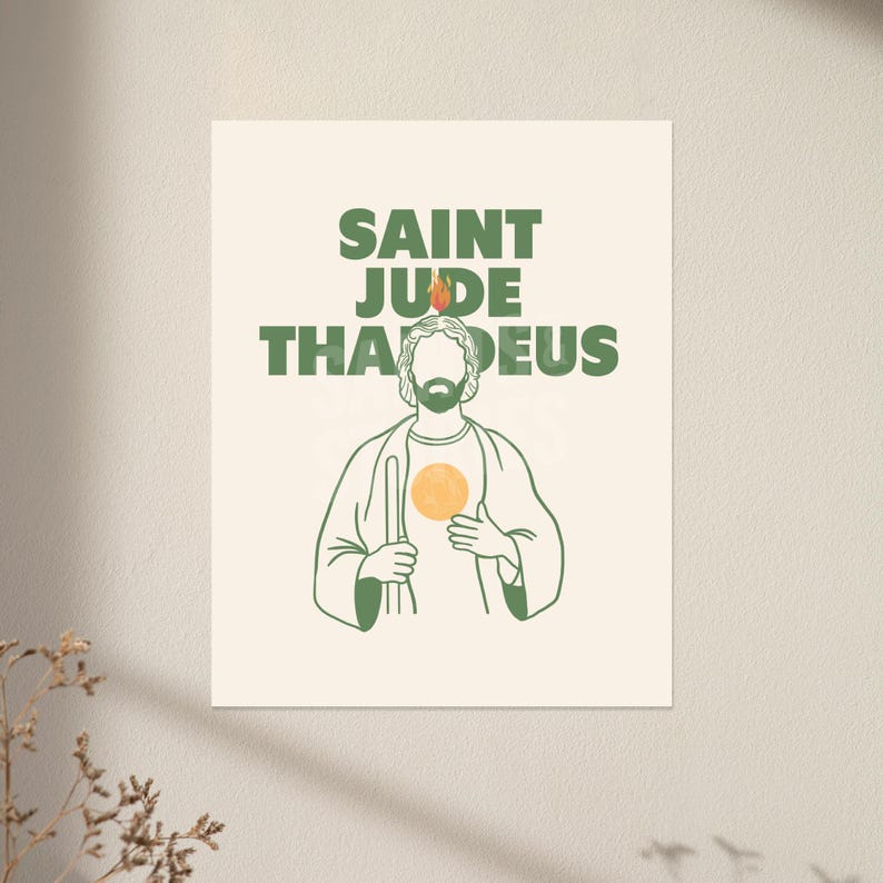 St. Jude Thaddeus Print: Catholic Art, Patron Saint of Hope (digital ...