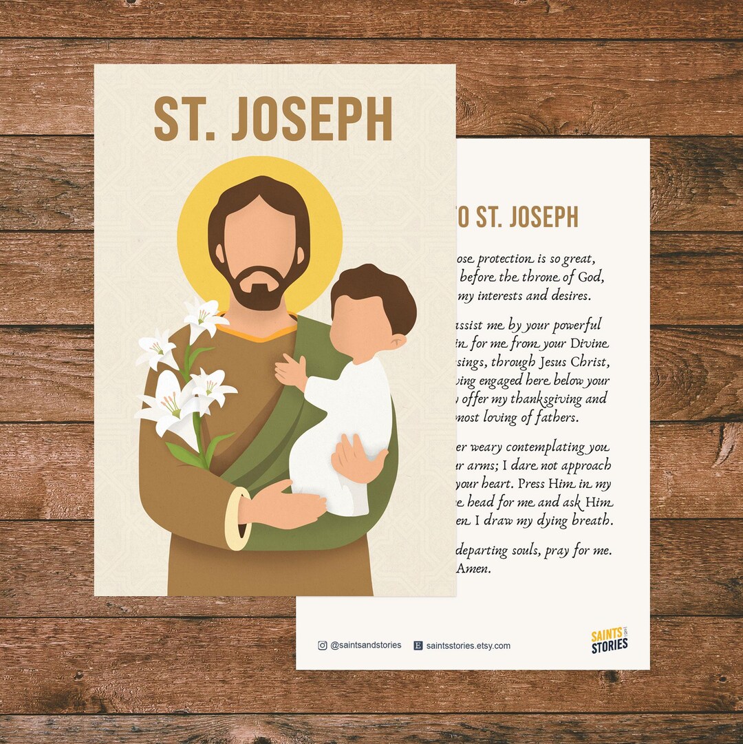 Prayer to St. Joseph | Holy Card 4x6 - Etsy