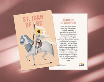 St. Joan of Arc Prayer Card - Etsy