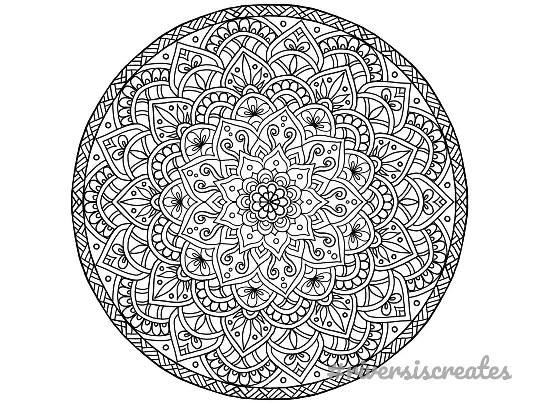 Summer Mandala Printable Coloring Page - Etsy