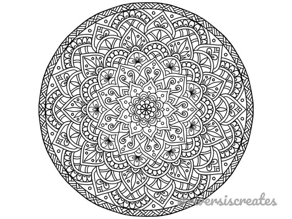 Summer Mandala Printable Coloring Page | Etsy