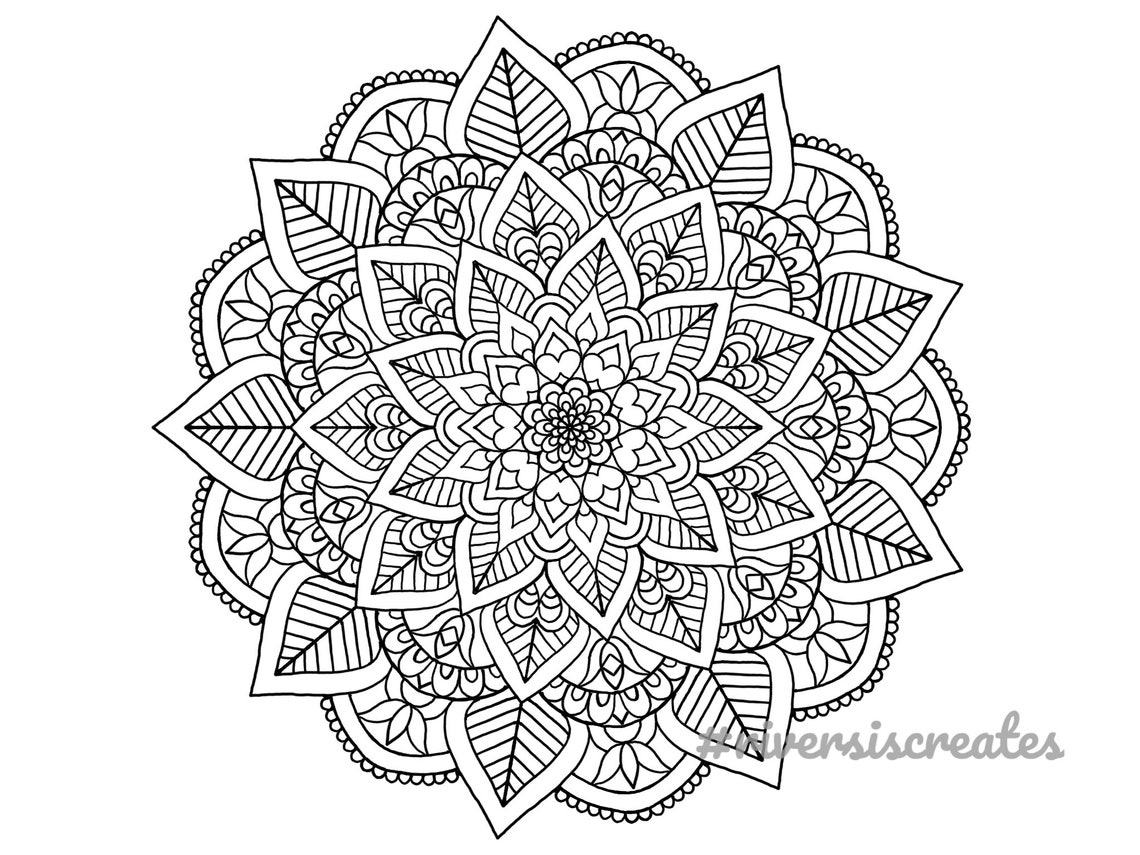 Avakening Spring Mandala Printable Coloring Page - Etsy