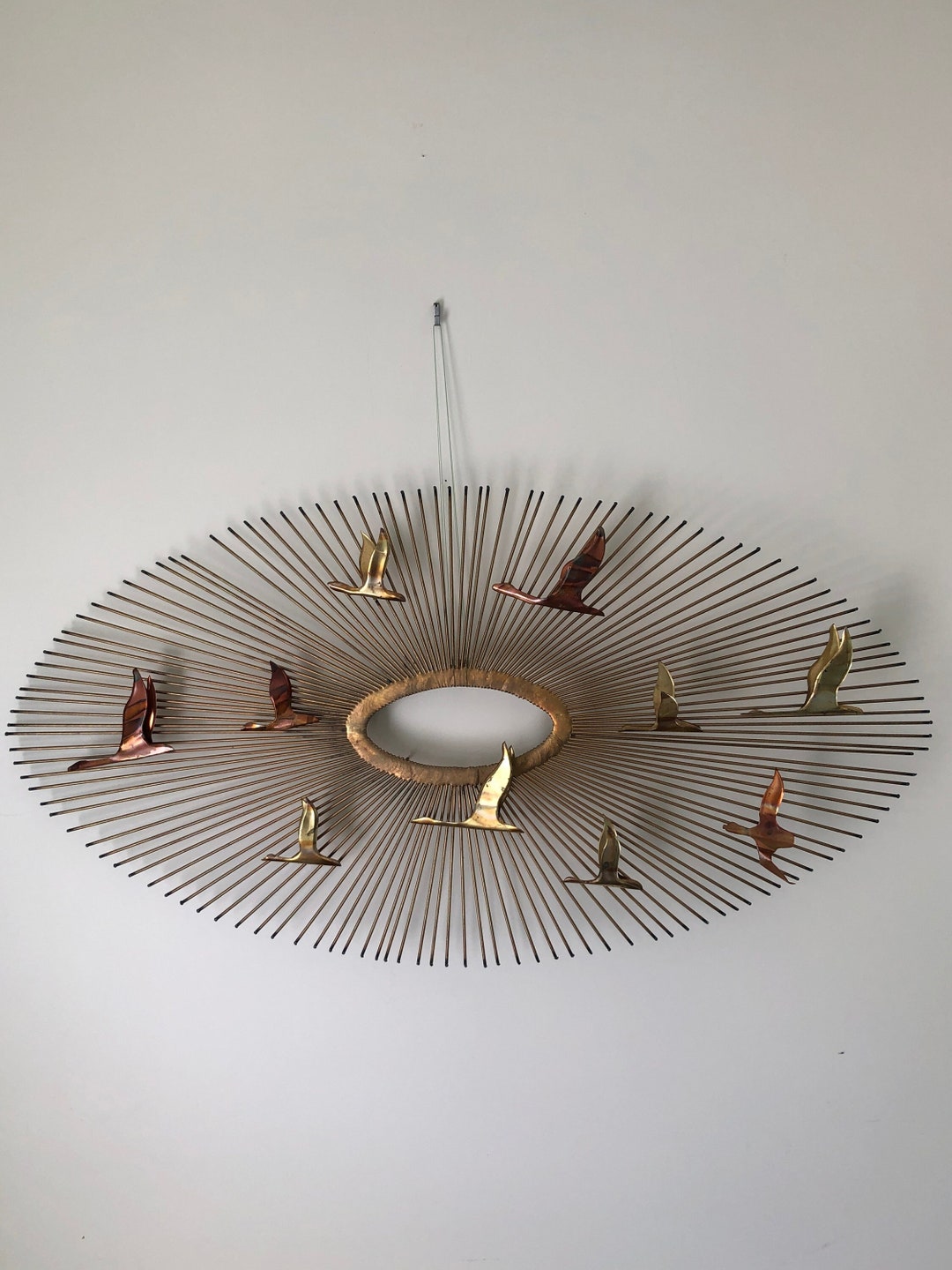 Curtis Jere Bird Sculpture Birds in Flight Brass Kinetic Brutalist Wall ...