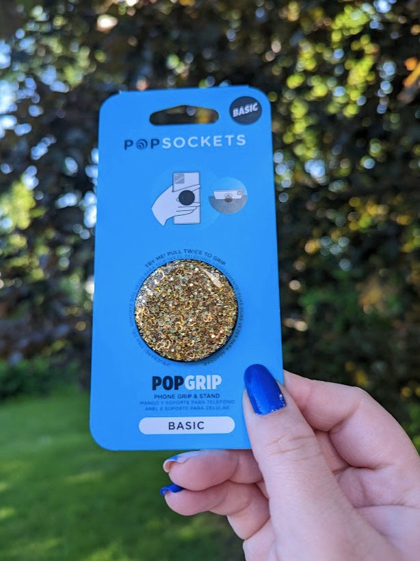 Gold Heart Holographic Popsocket- Glitter Resin Pop Grip / Phone ...