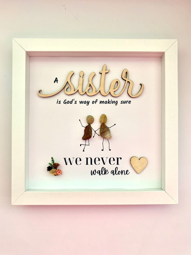 Sisters Pebble Art, Personalized Rock Art Gift for Sister, God’s Way ...