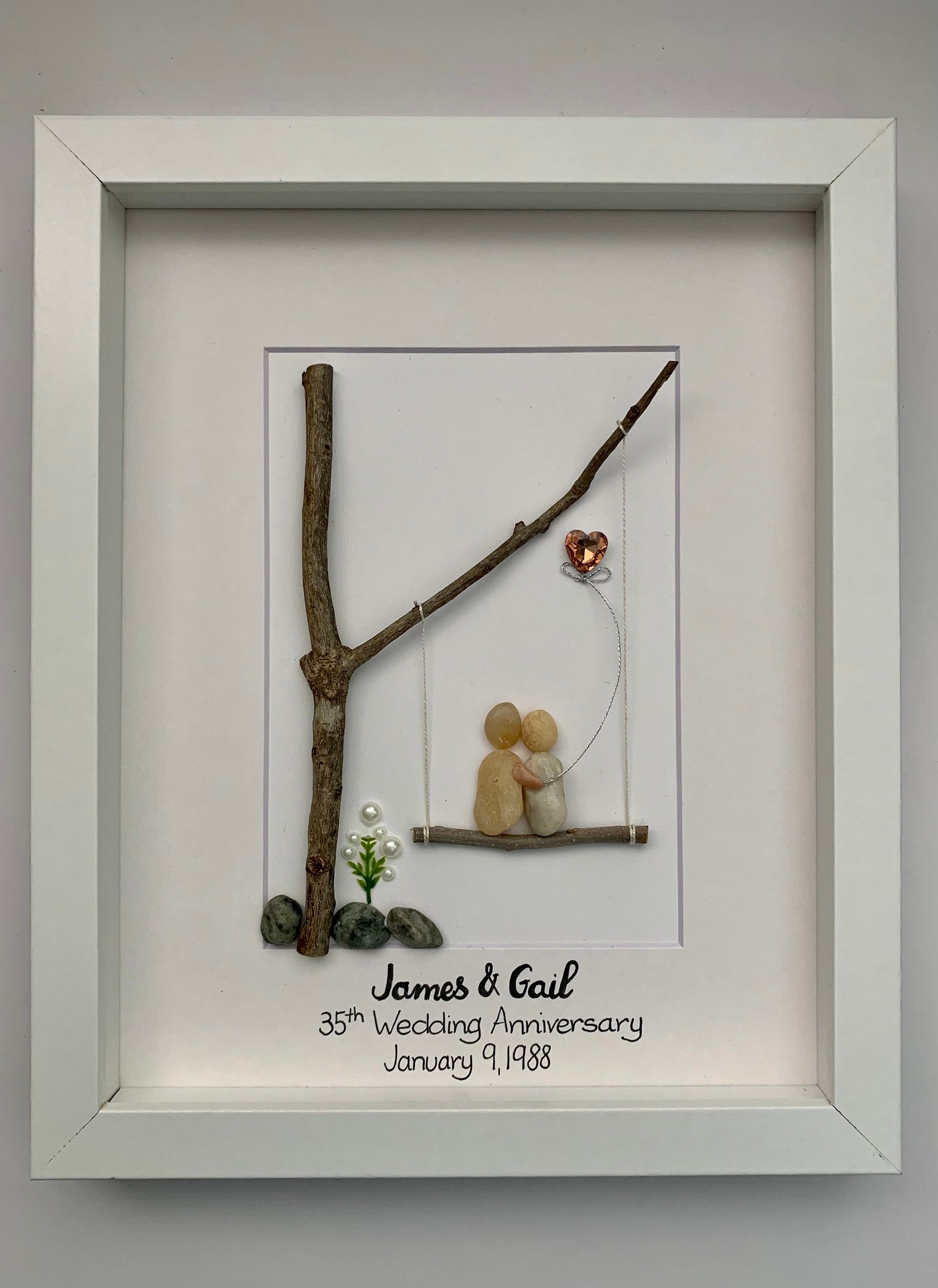 Personalized 30th Anniversary Pebble Art Pebble Art Family - Etsy