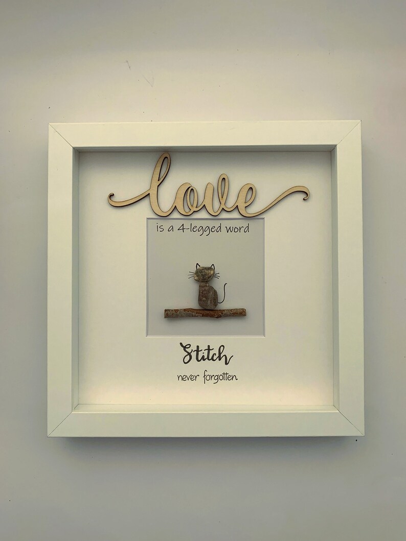 Personalized Pet Memorial Pebble Art - Cat or Dog Portrait - Etsy