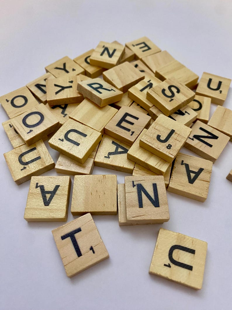 Scrabble Letters by Piece, Individual Wood Crossword Tiles - Etsy