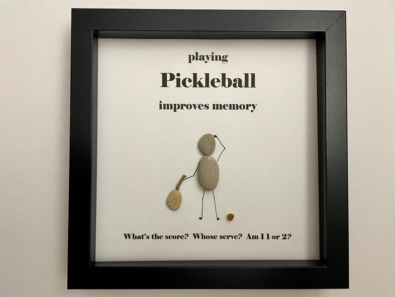 Pickleball Pebble Art | Motivational Rock Art Gift, 8x8 Framed - Etsy