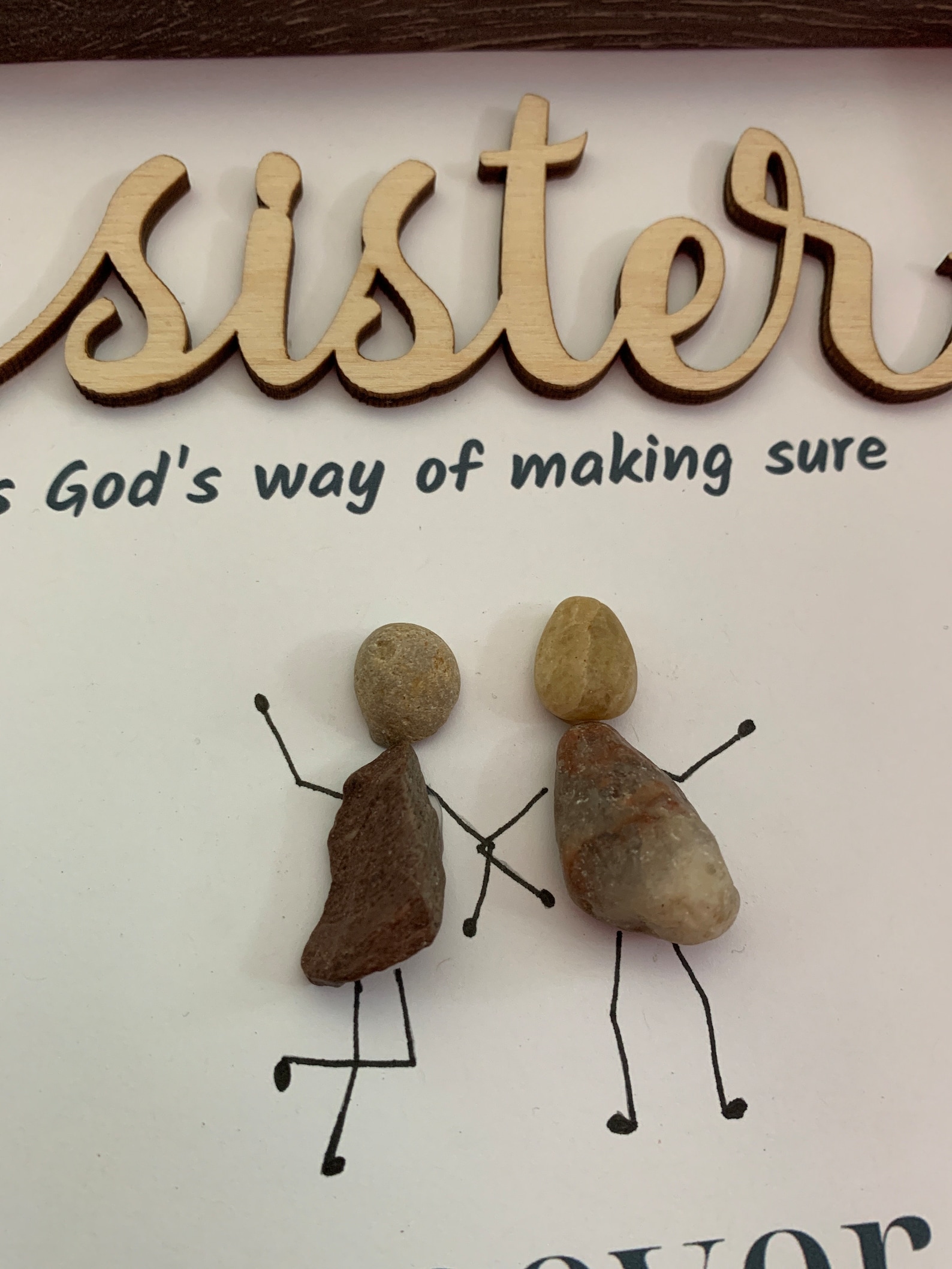 Sisters Pebble Art, Personalized Rock Art Gift for Sister, God’s Way ...