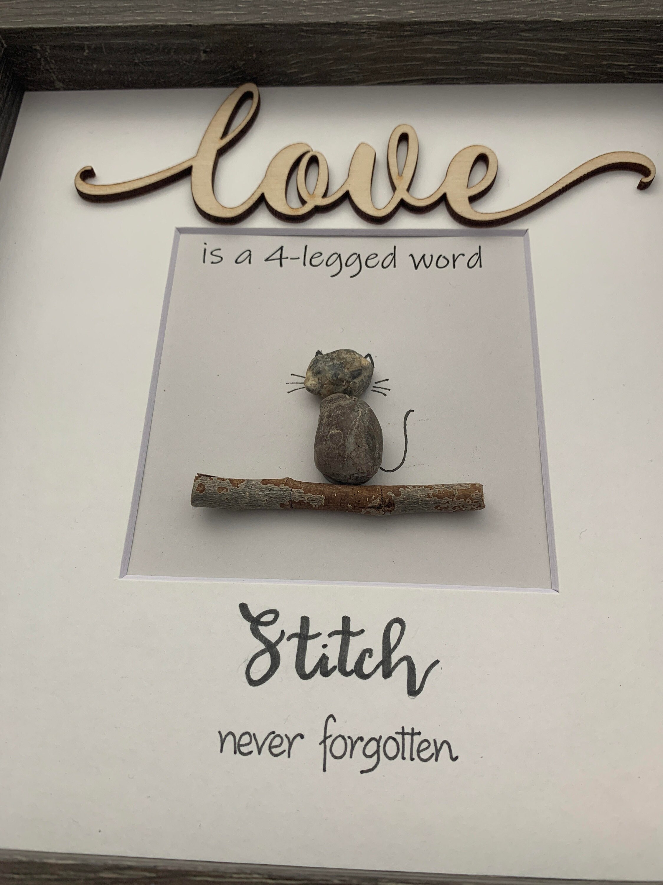 Personalized Pet Memorial Pebble Art - Cat or Dog Portrait - Etsy