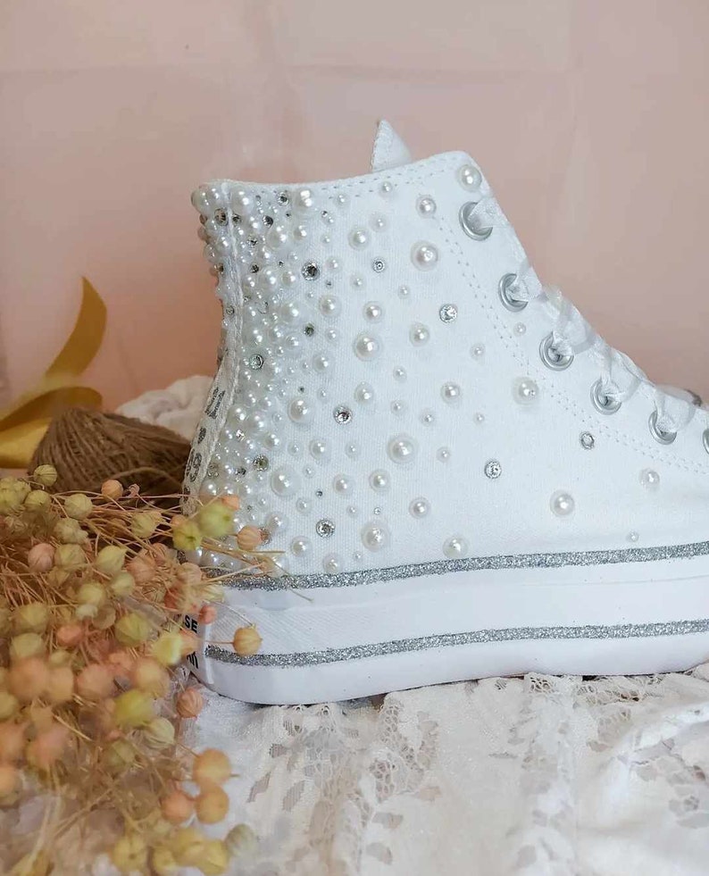 Custom Wedding Bride's All Star-converse.decorated With AAA Quality ...