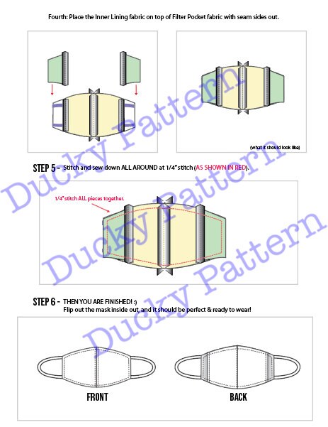 Face Mask Sewing Pattern, Full Coverage Face Mask With Filter Pocket ...