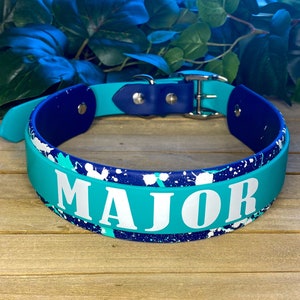 Custom Name Splatter Paint - Biothane Dog Collar - Two-tone 1.5 in ...