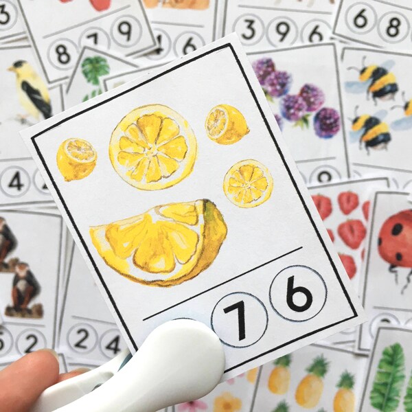 Count and Clip Cards - Etsy