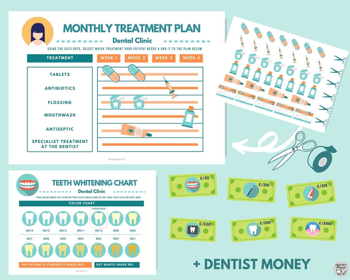 Dentist Pretend Play Set Dental Clinic Play Homeschool | Etsy