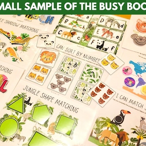 Jungle Animal Busy Book, Busy Book Printable, Printable Busy Book ...